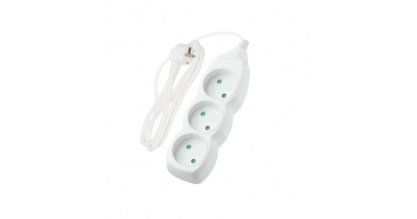 Ilgiklis 1.5m/3G1mm2, be įžeminimo, baltas