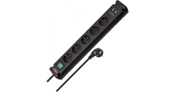 Ilgiklis 5v.+2USB 3m+J 3G1.5 antrac, tvirt, Brem.