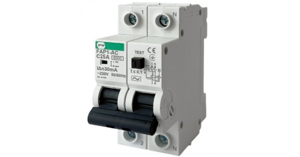 PF 125C komb aut jungiklis FAP1-25C 2P 0.03A ECO